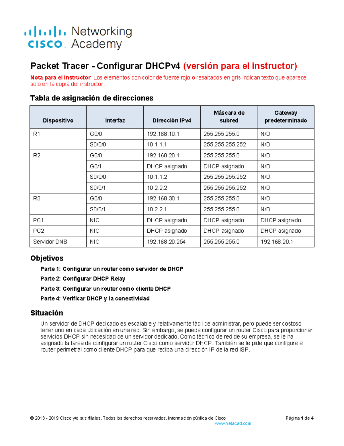 7210 Packet Tracer Configure Dhcpv 4 Ilm Packet Tracer Configurar Dhcpv4 Versión Para 