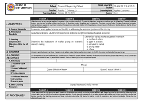 Applied Economics 11 Module 3 - Applied Economics- Grade 12 Alternative ...