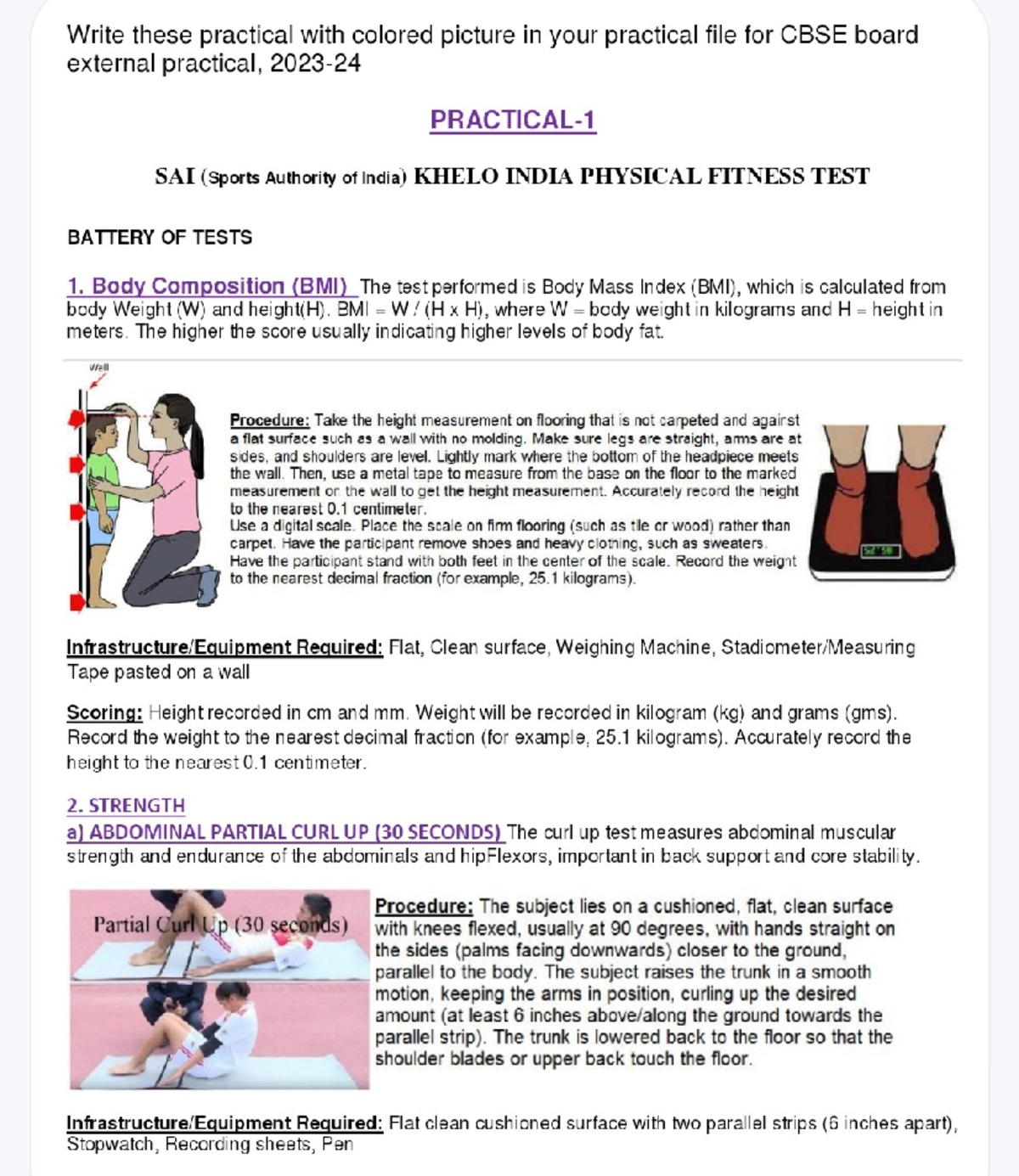 Physical Education Lab Manual Practical Work 2023- 24 - Write these ...