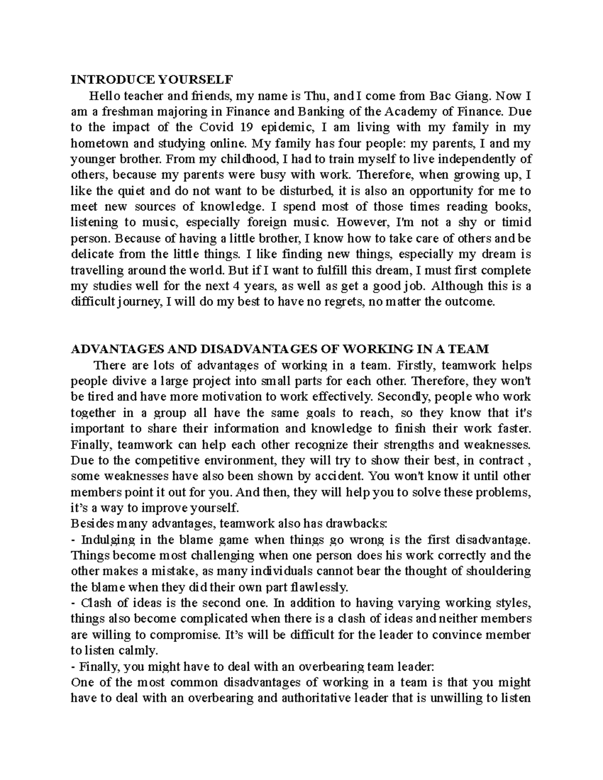 Hello teacher and friends - INTRODUCE YOURSELF Hello teacher and ...