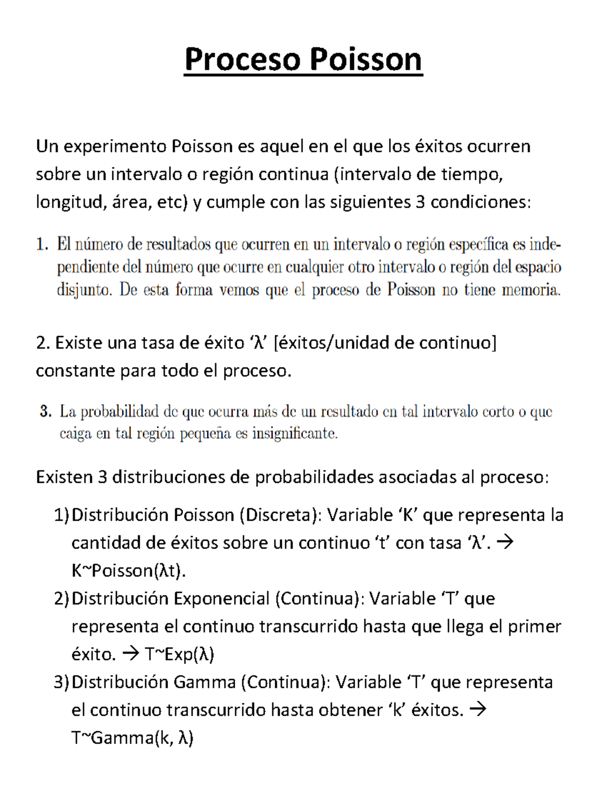 Proceso Poisson (Apunte) - Proceso Poisson Un experimento Poisson es ...