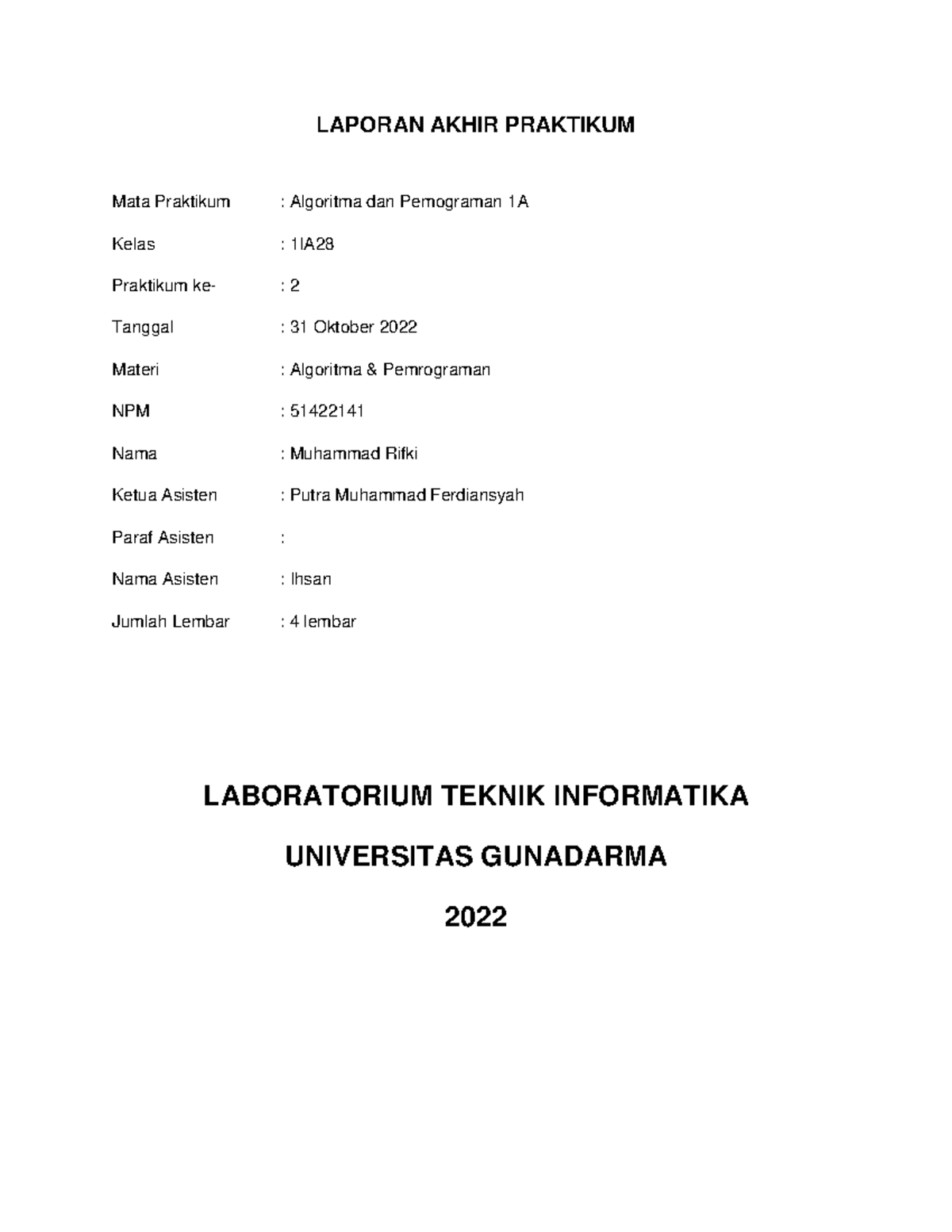 Laporan akhir praktikum - Membuat program koding Struktur kontrol ... Laporan akhir praktikum - Membuat program koding Struktur kontrol ...