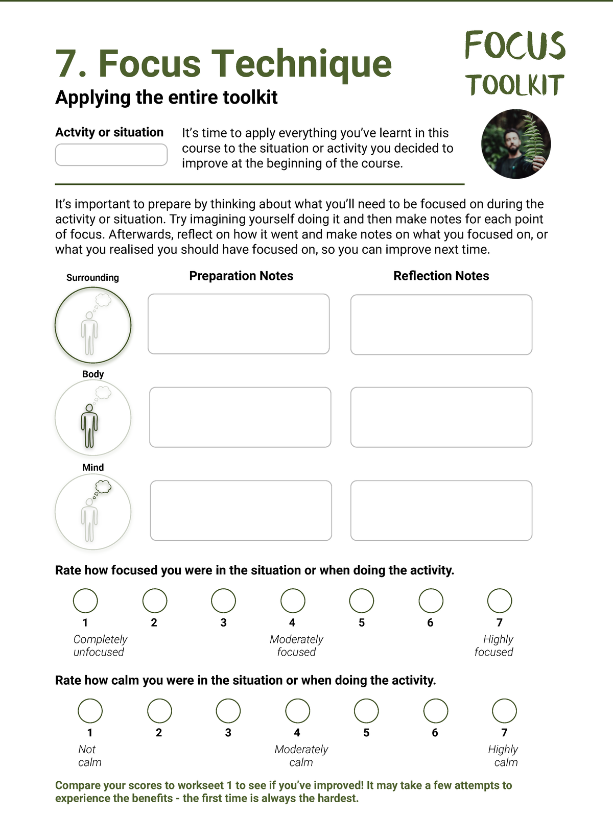 Worksheet 7 Focus Technique - FOCUS TOOLkit 7. Focus Technique Applying ...