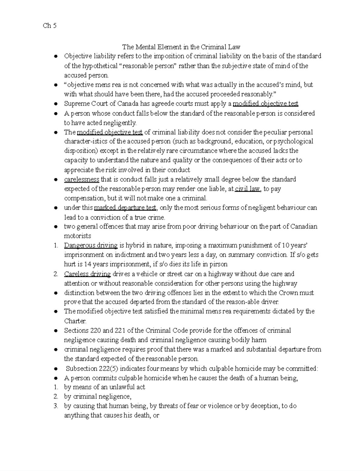 Ch 5 - These notes are based on the chapter "The Mental Element in the ...