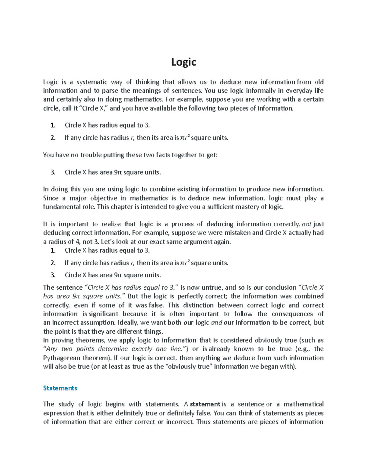 Logic - Logic Logic is a systematic way of thinking that allows us to ...