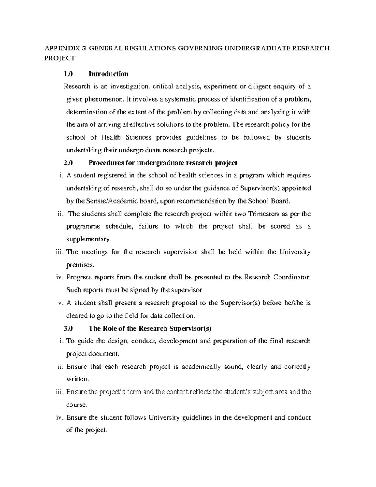 Research Guideline in Ky U - APPENDIX 5: GENERAL REGULATIONS GOVERNING ...