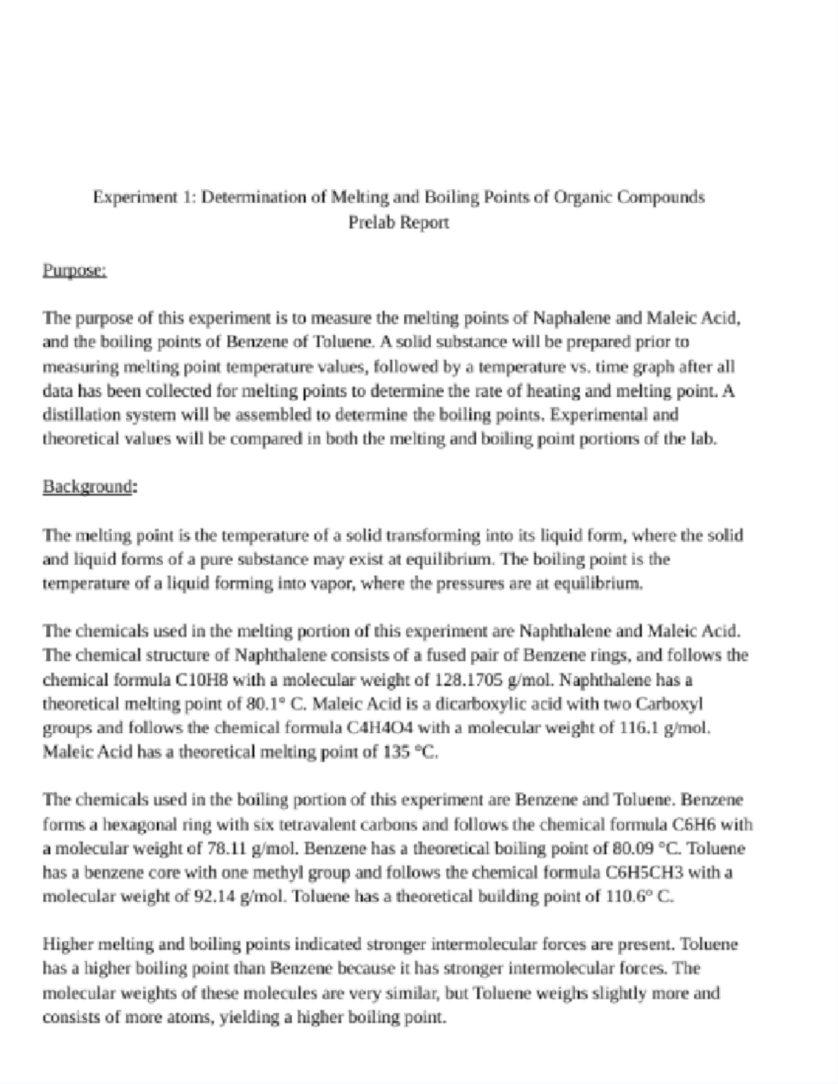 Melting & Boiling Points - CHEM 2423 - Studocu