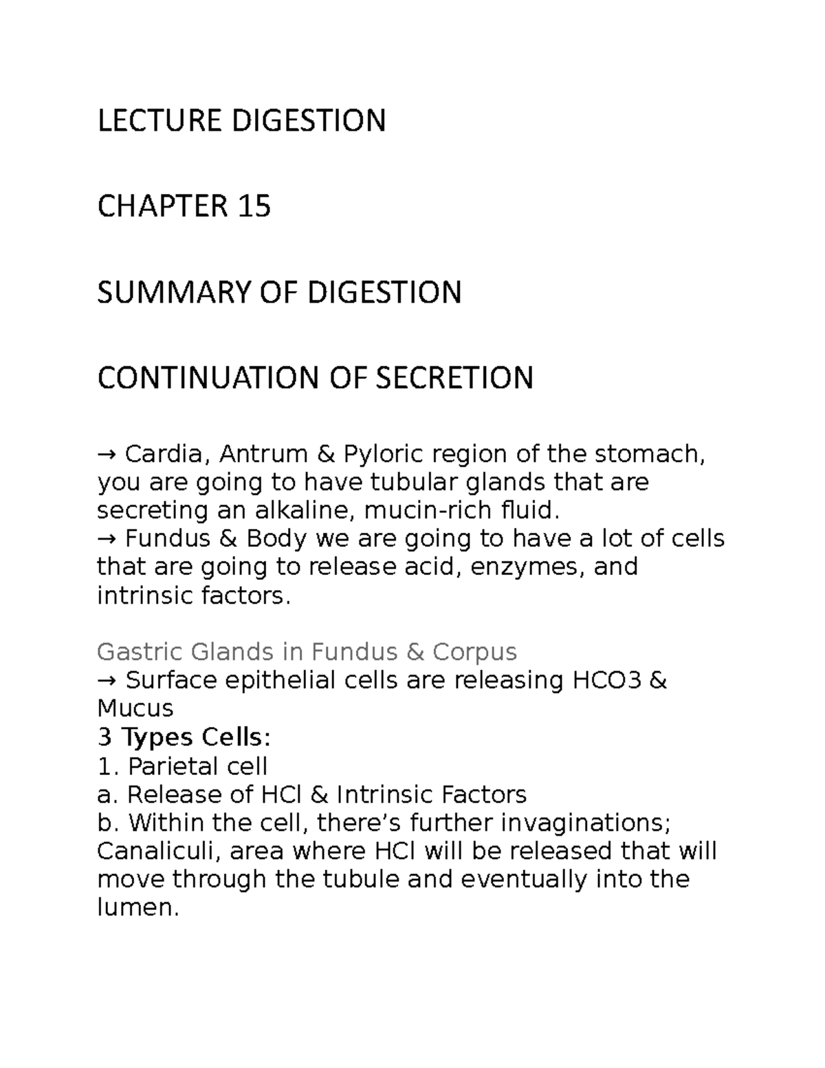 Lecture Digestion - 03 - LECTURE DIGESTION CHAPTER 15 SUMMARY OF ...