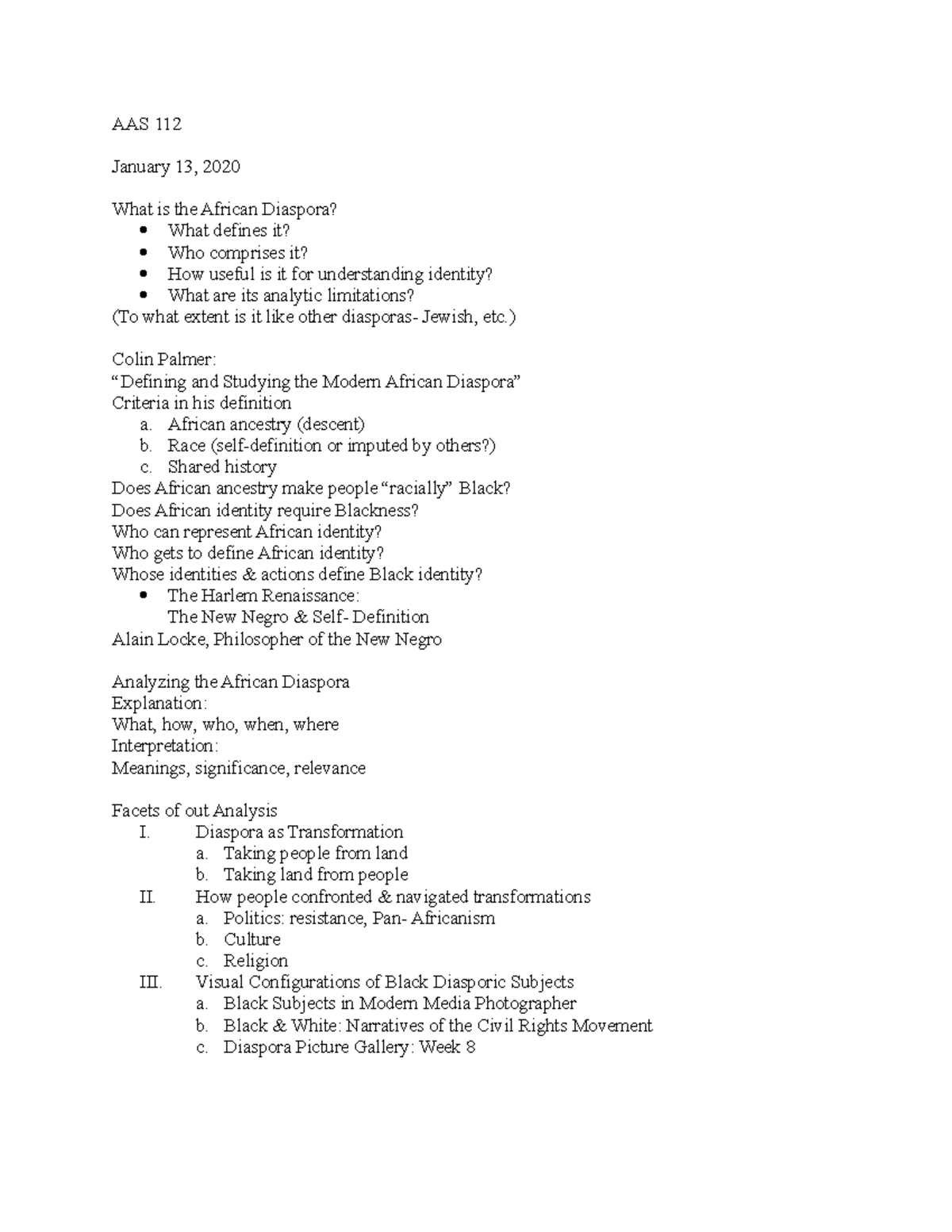 AAS 112 Notes 1 - Bryant - AAS 112 - Studocu