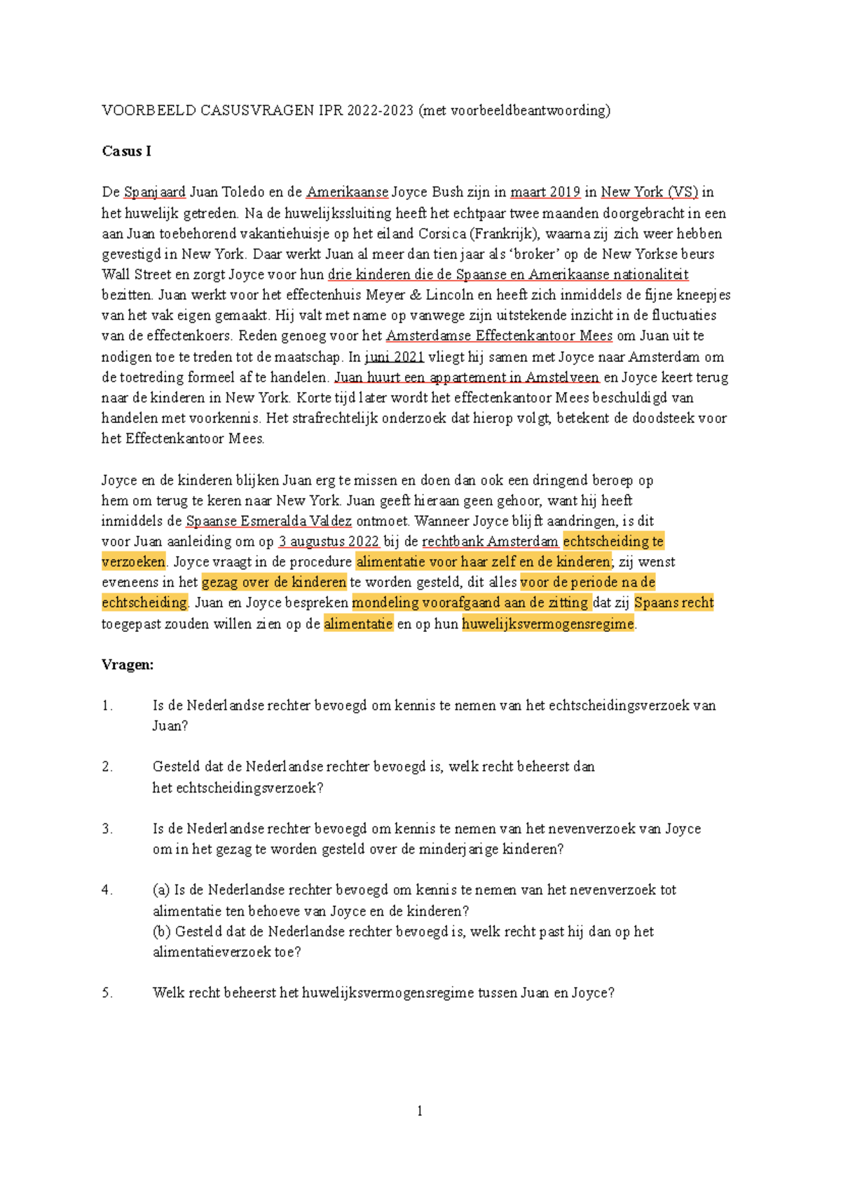 IPR Voorbeeldtentamen + antwoordmodel 2022/23 - VOORBEELD CASUSVRAGEN IPR 2022-2023 (met ...