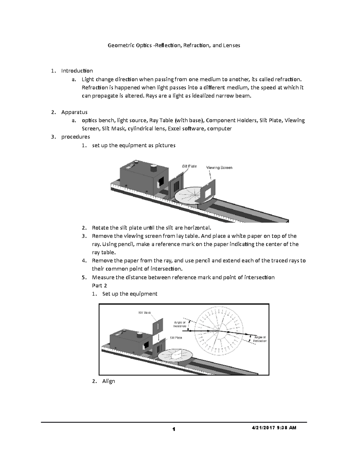 Geometric Optics -Reflection, Refraction, and Lenses - Introduction a ...