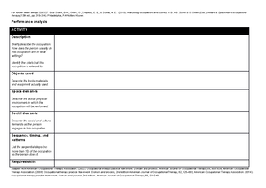 Activity Analysis Template - For further detail see pp-327: Boyt Schell ...