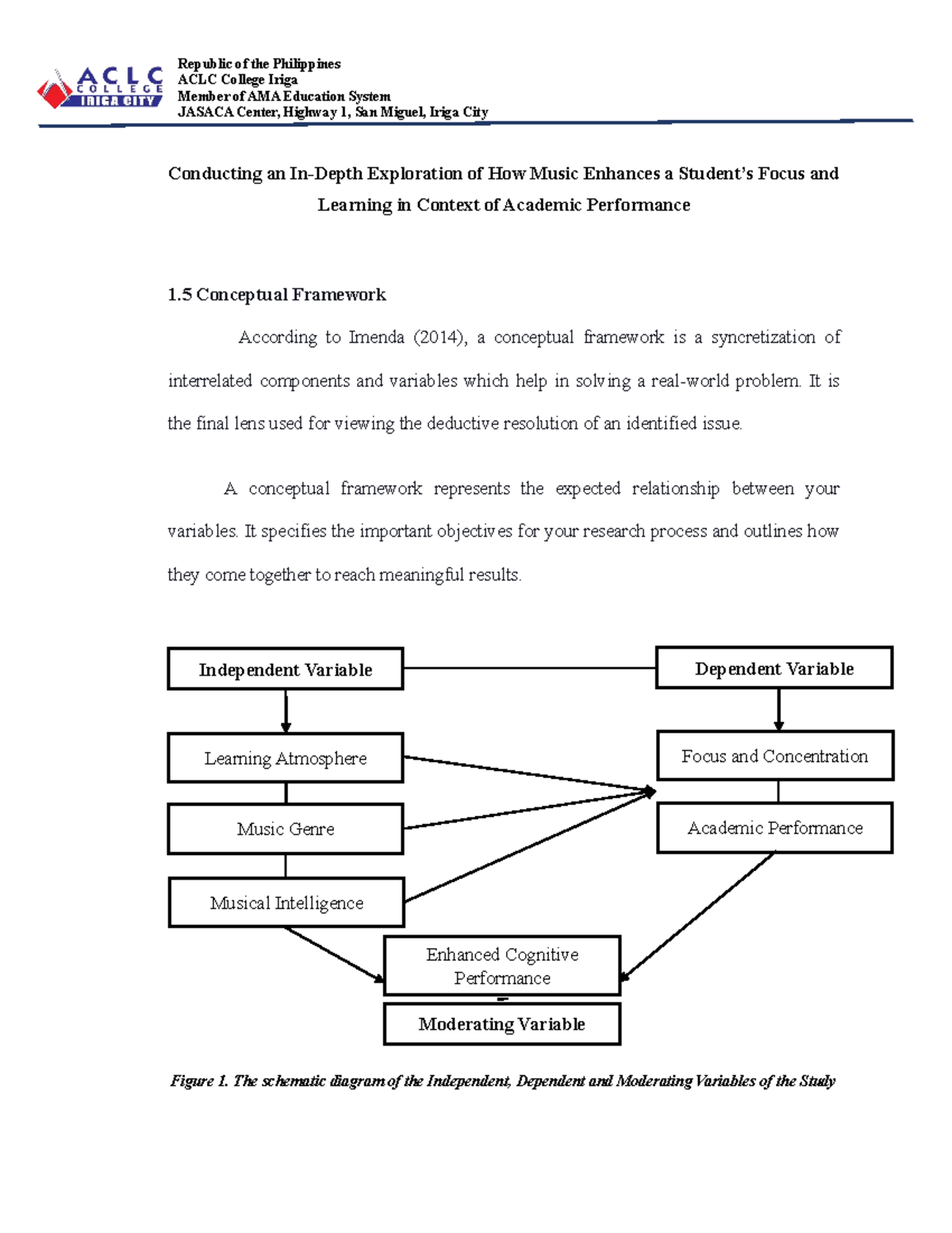 Conceptual Framework-PR1 - Republic of the Philippines ACLC College ...