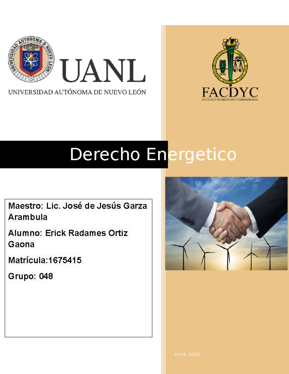 Investigacion DE Derecho Energetico - erick ortiz Maestro: Lic. José de ...