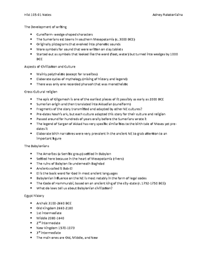 HIST 105 Test 1 Guide - Lecture notes for Dr. Brad Bowman's class ...