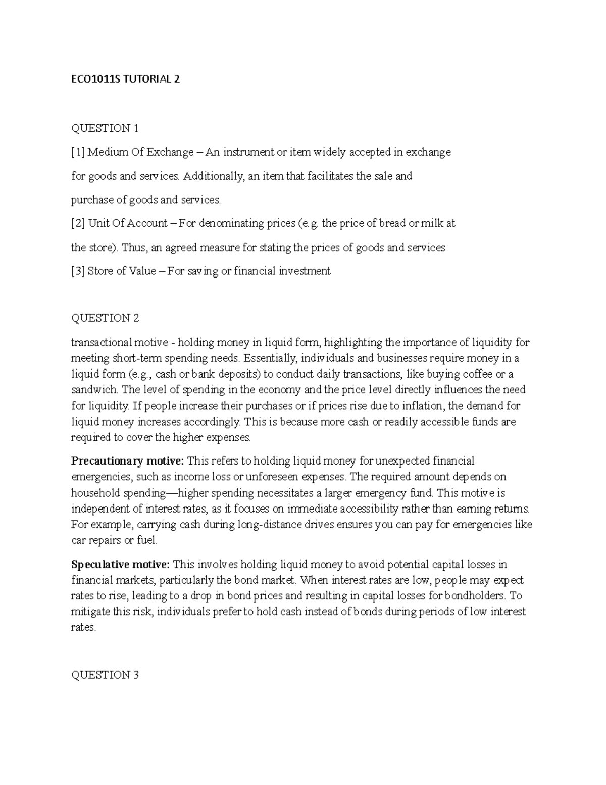 ECO1011S Tutorial 2 - THIS IS JUST ANOTHER TUT FOR ECOS - ECO1011S TUTORIAL 2 QUESTION 1 [1 ...