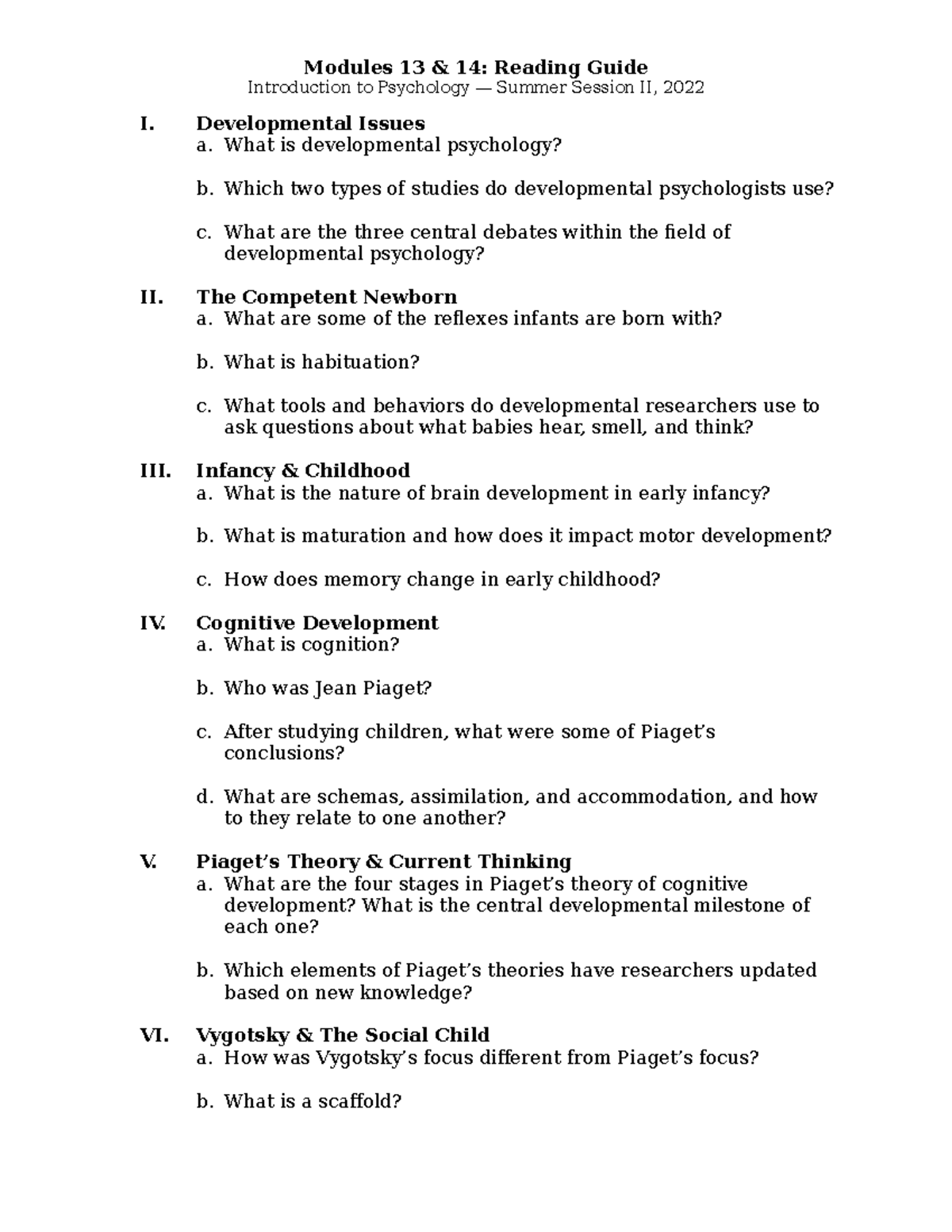 RG Human Dev Post - Introduction to Psychology — Summer Session II ...