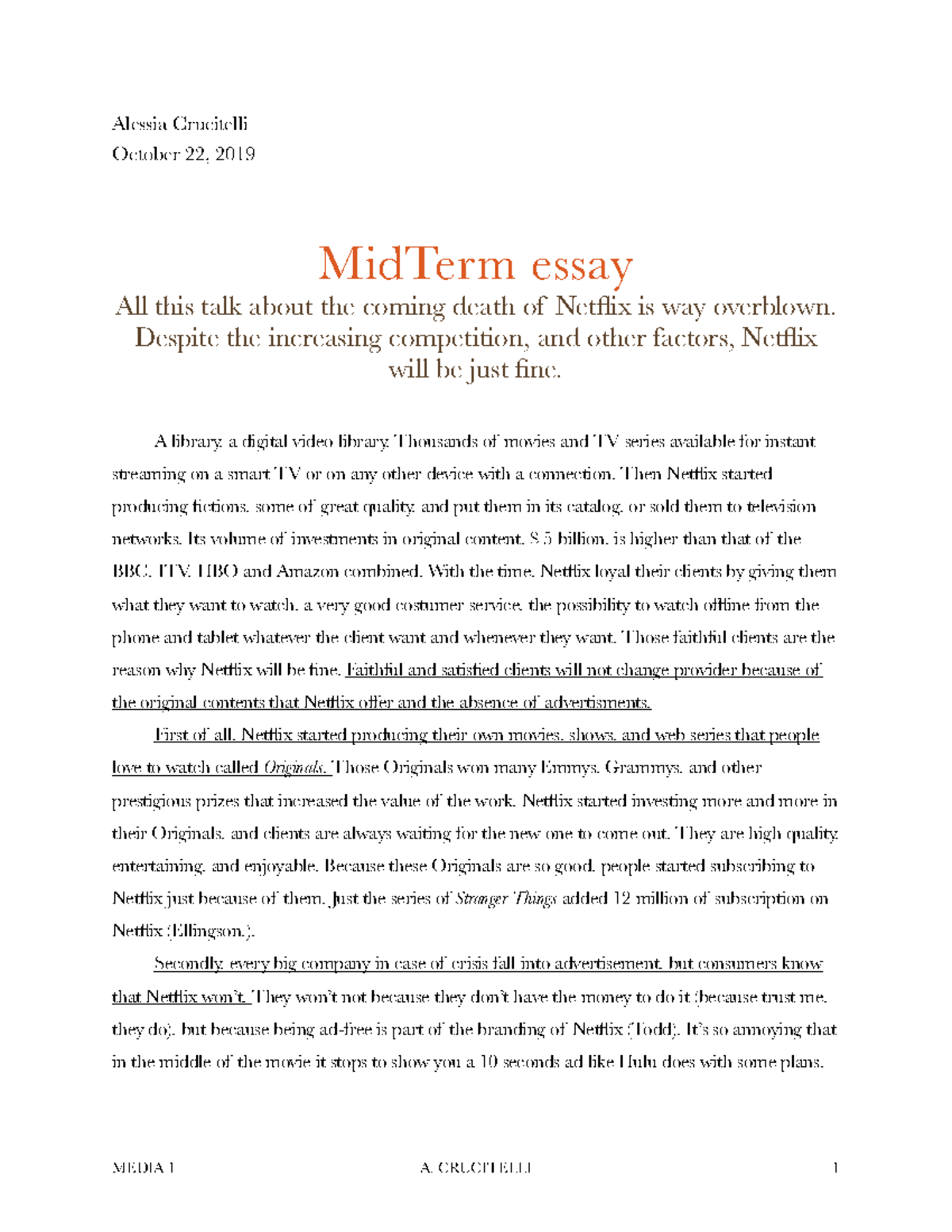Media 1 midterm - fall 2019 - Alessia Crucitelli October 22, 2019 ...