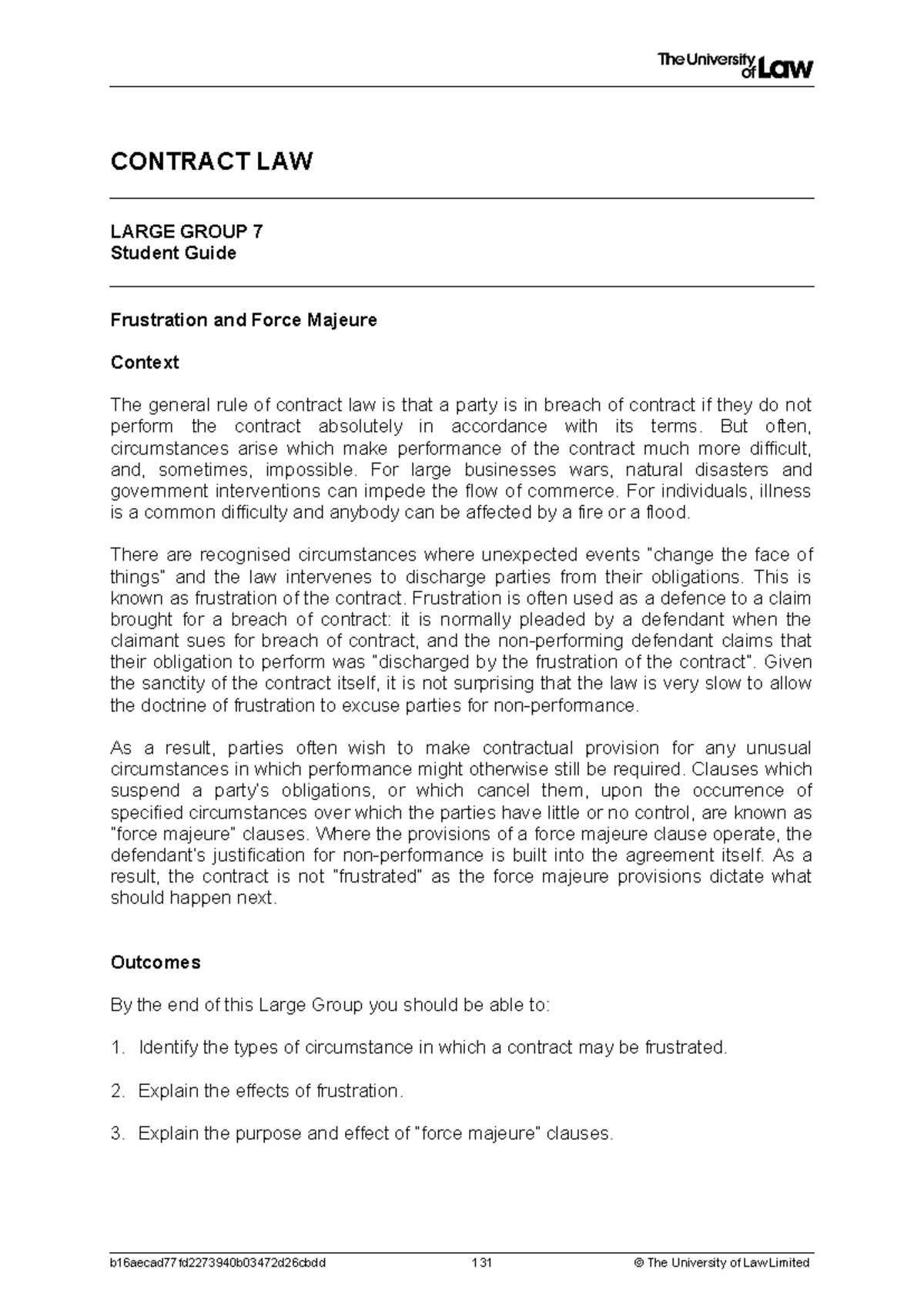 LG 7 - student guide notes lg 7 - CONTRACT LAW LARGE GROUP 7 Student ...