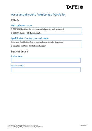 Bsbpef 301 - ASI - Assessment 1 Knowledge Assessment - Assessment ...