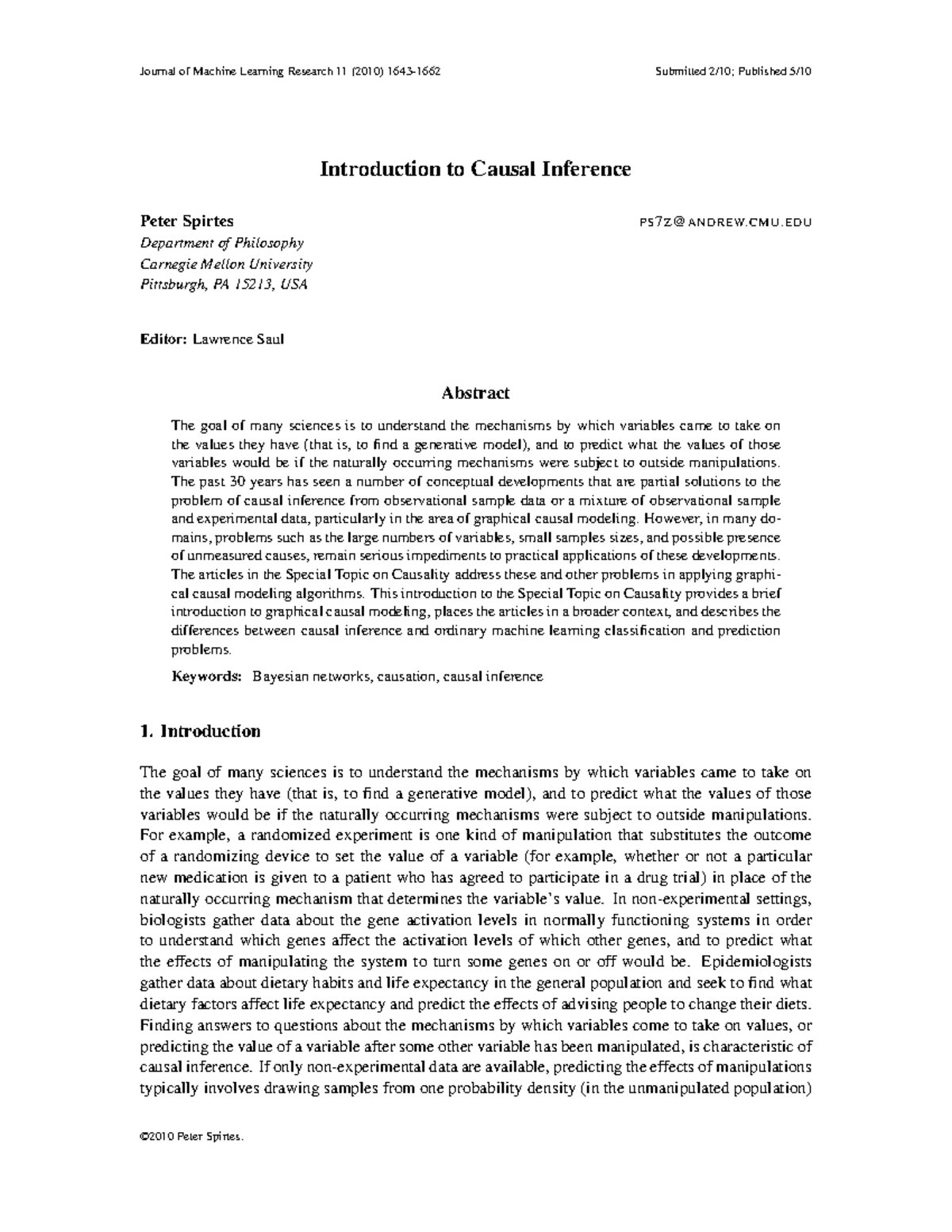 Spirtes 10a - Reading materials - Journal of Machine Learning Research ...
