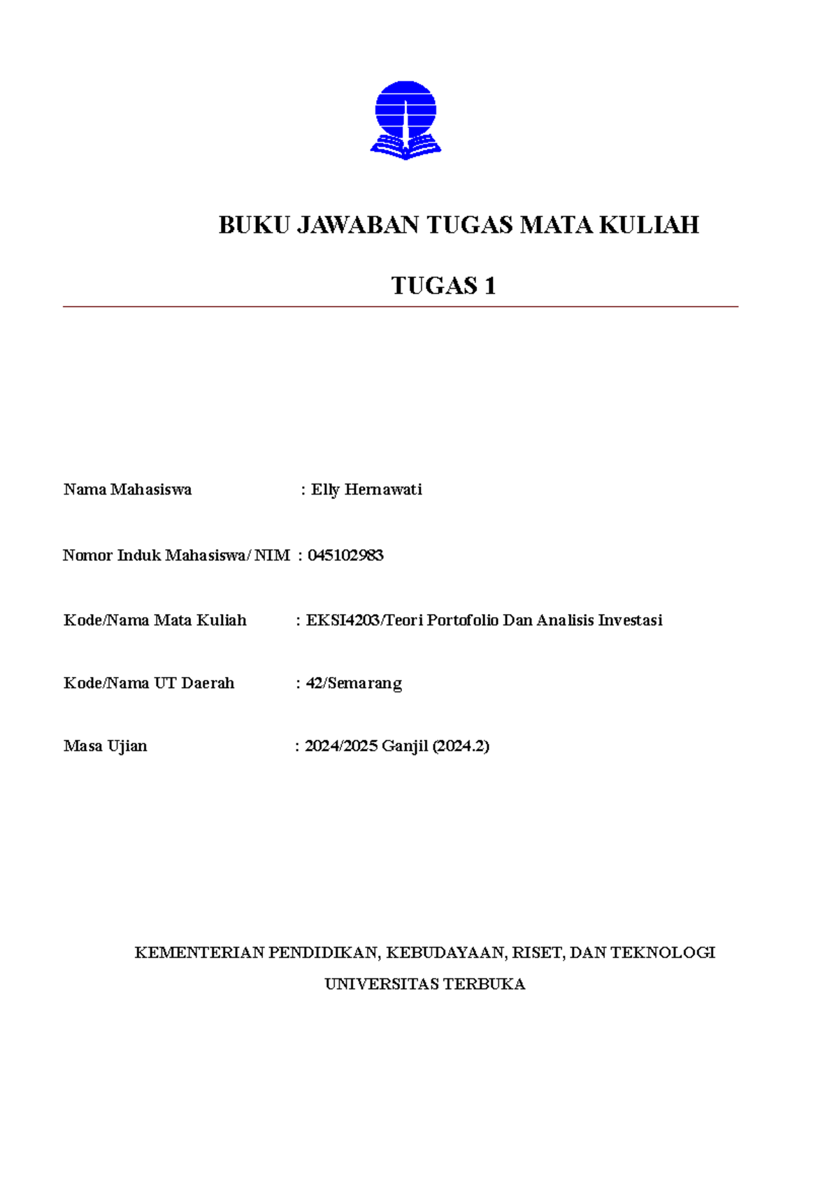 Bjt umum tmk1 - soal Tmk - Upbjj Ut - BUKU JAWABAN TUGAS MATA KULIAH ...