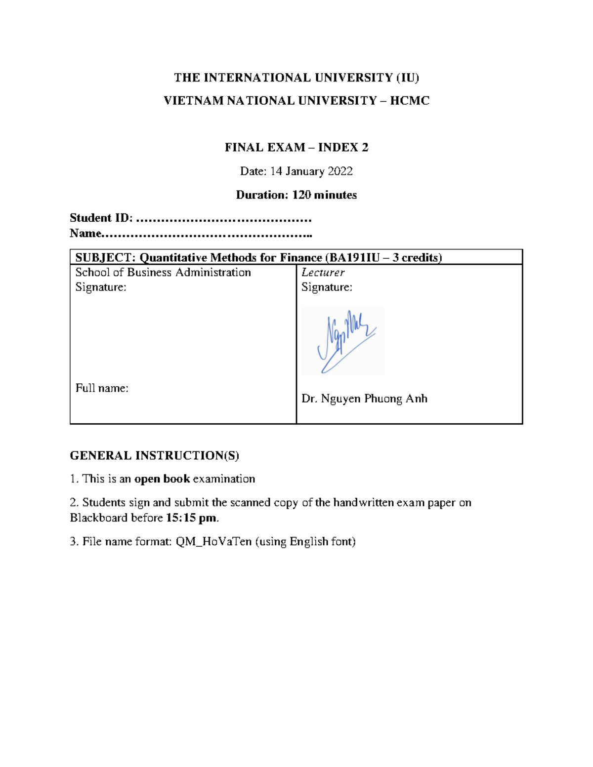 Final-Index-2 - sxsq - THE INTERNATIONAL UNIVERSITY (IU) VIETNAM ...