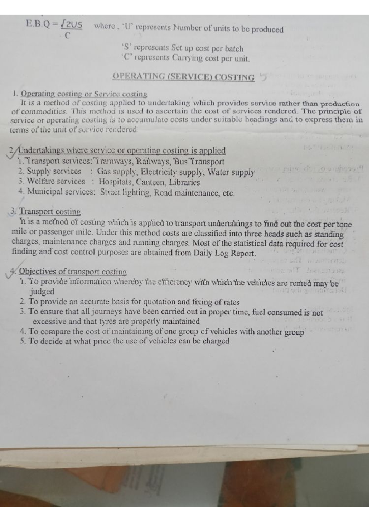 Operating Costing Cost Accounting 2 Studocu