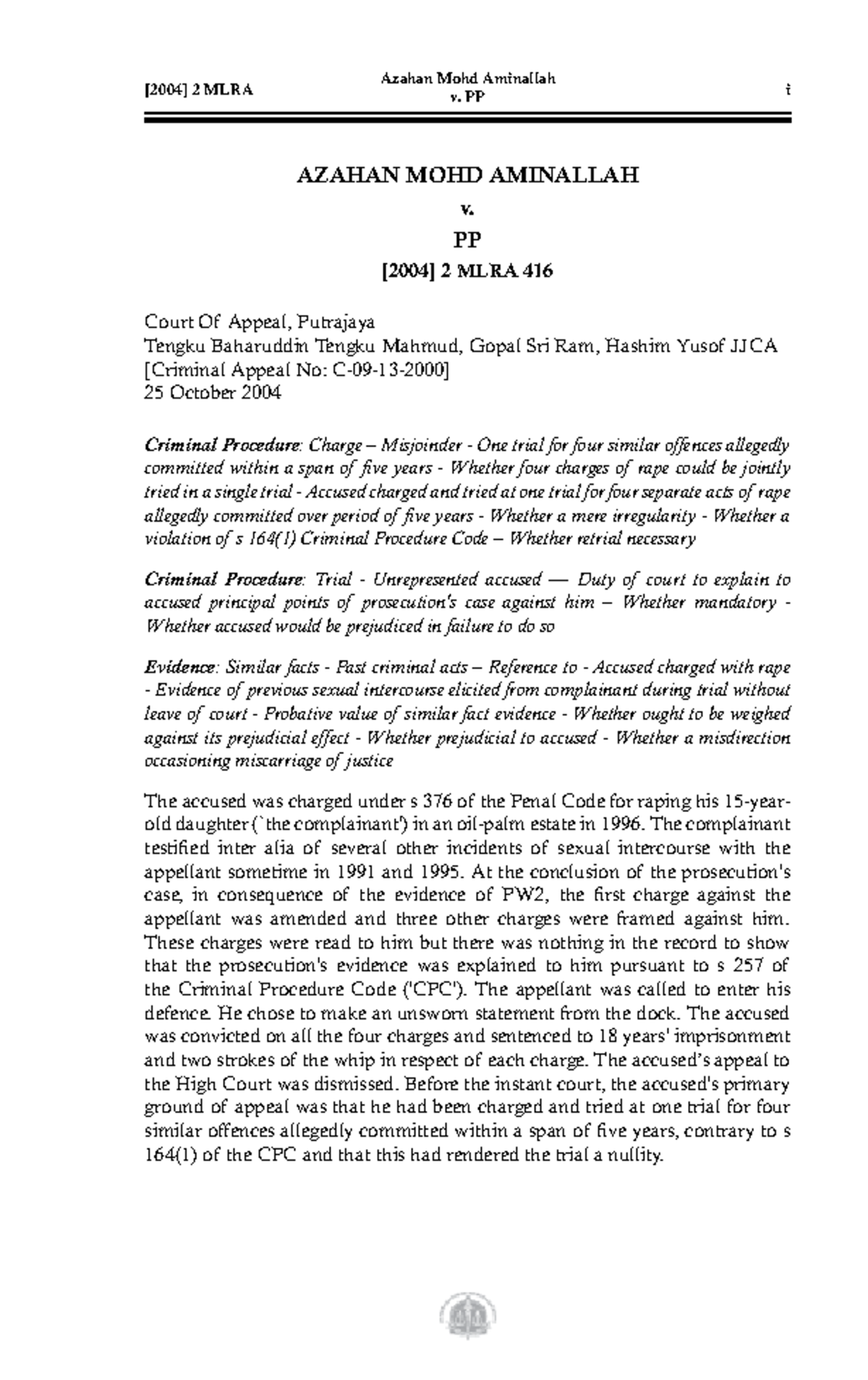 Azahan v PP - Case law - [2004] 2 MLRA v. PP i AZAHAN MOHD AMINALLAH v ...
