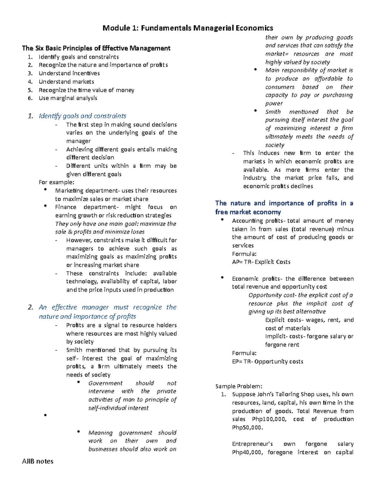 Module 1-Fundamentals of Managerial Economics - Module 1: Fundamentals ...