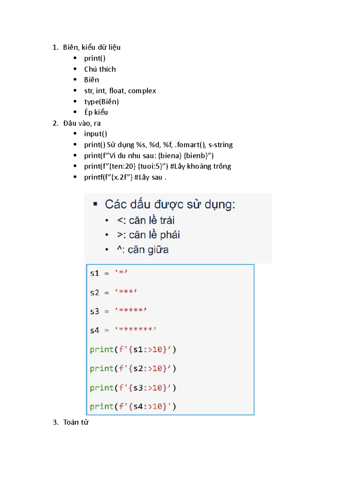 KHÓA HỌC CẤP TỐC Python - sertaetqaertqa - Biếến, ki u dể ữ li uệ print ...