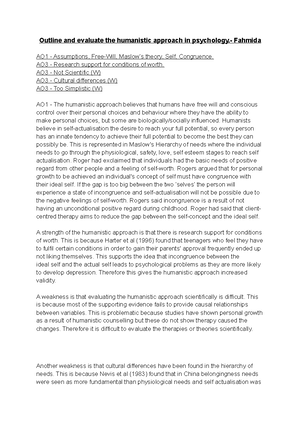 Biological Approach Essay - Outline and evaluate the biological ...