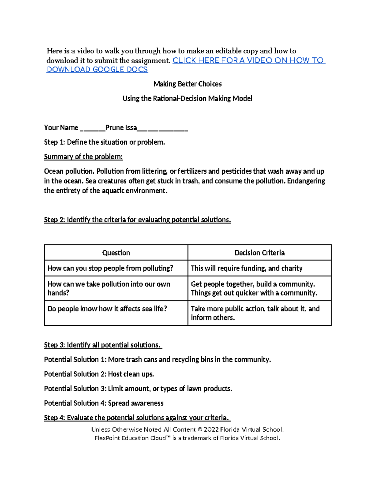 Flvs Econ 2 - Help - Here is a video to walk you through how to make an ...