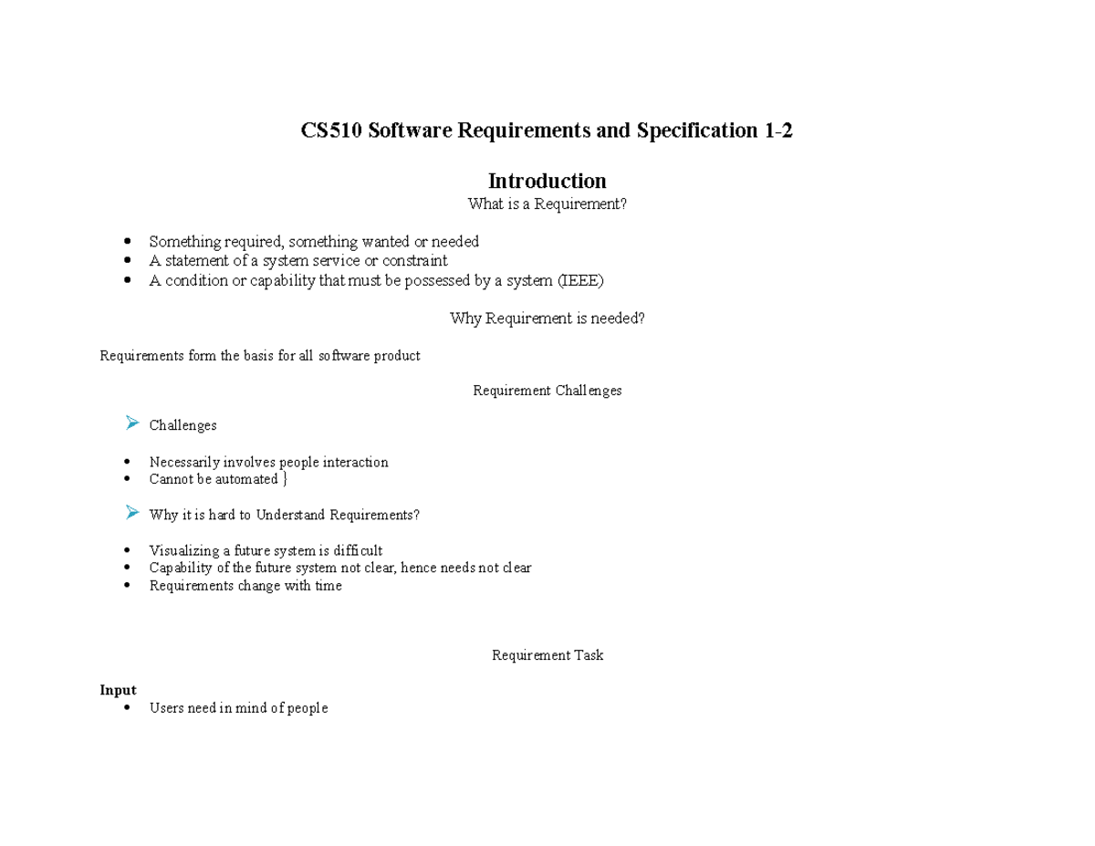 1-2 Week-02 Characteristics of good requirements - CS510 Software Requirements and Specification ...
