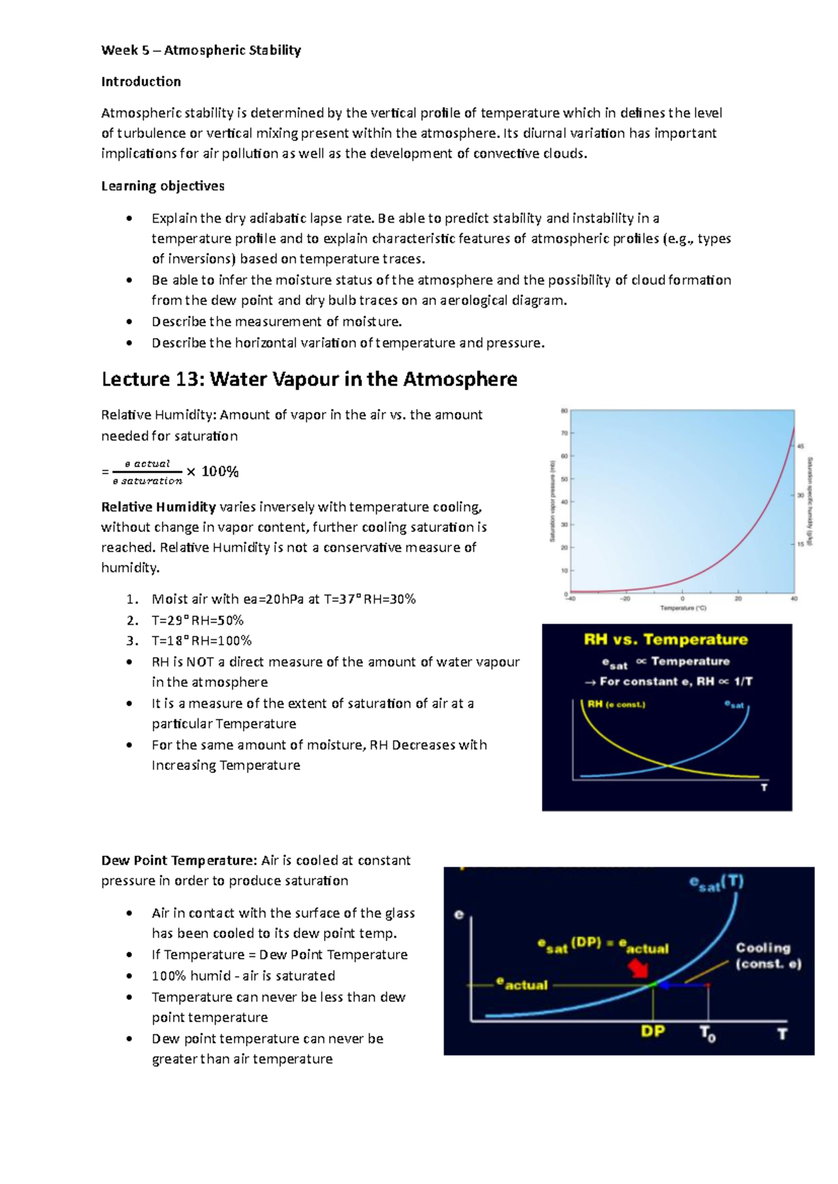 Lecture 13-15 Notes Week 5 - Week 5 – Atmospheric Stability ...