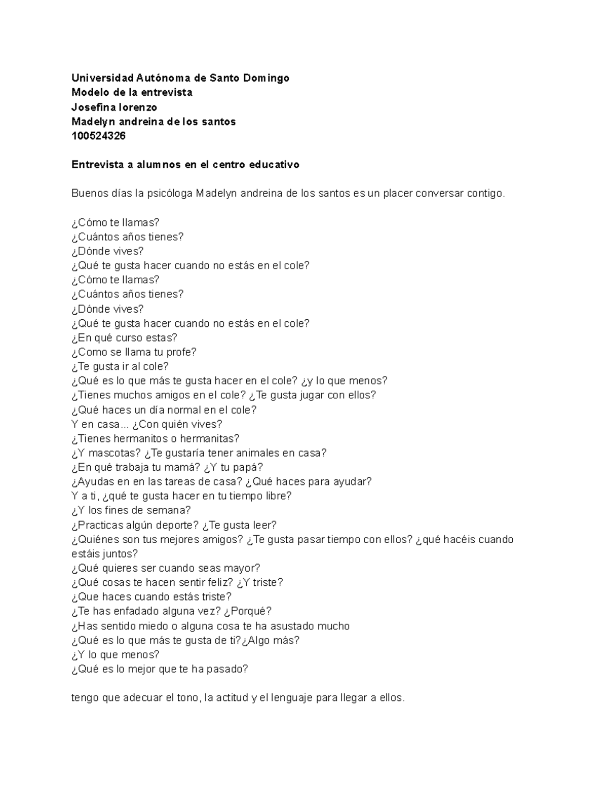 Entrevista - espero te ayude - Universidad Autónoma de Santo Domingo ...