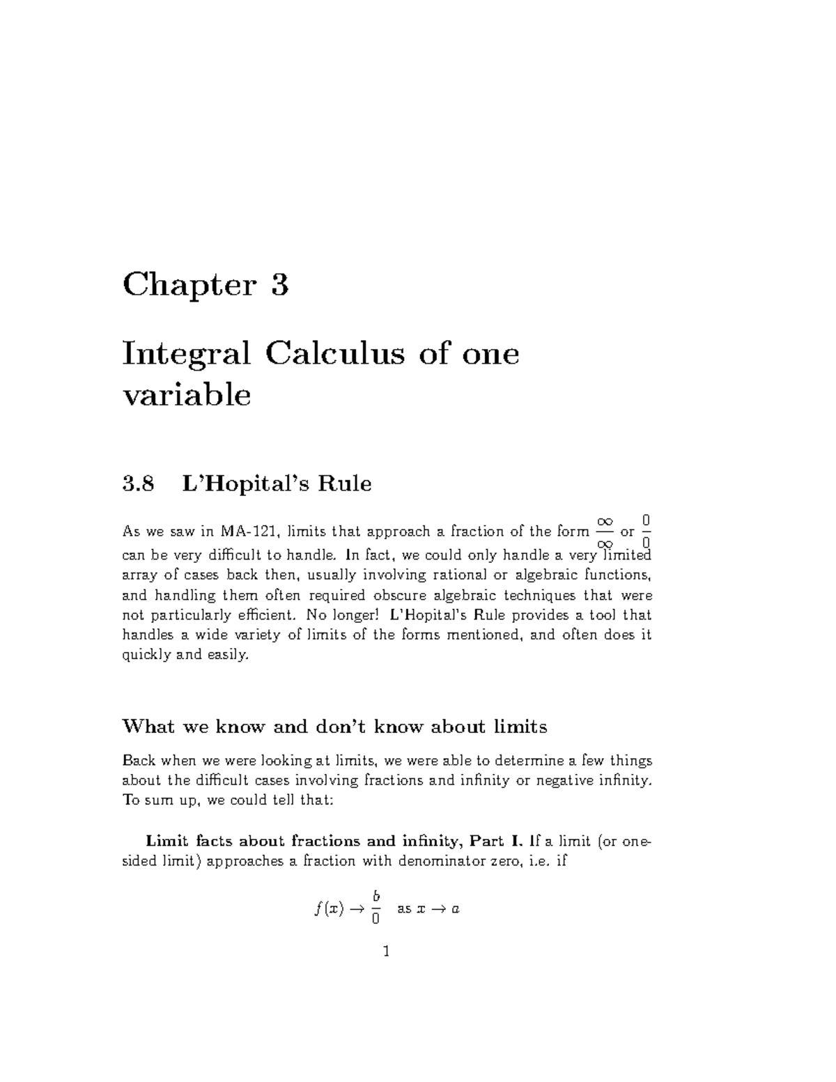 MA 122 Section 3-8 lec - Chapter 3 Integral Calculus of one variable 3 ...