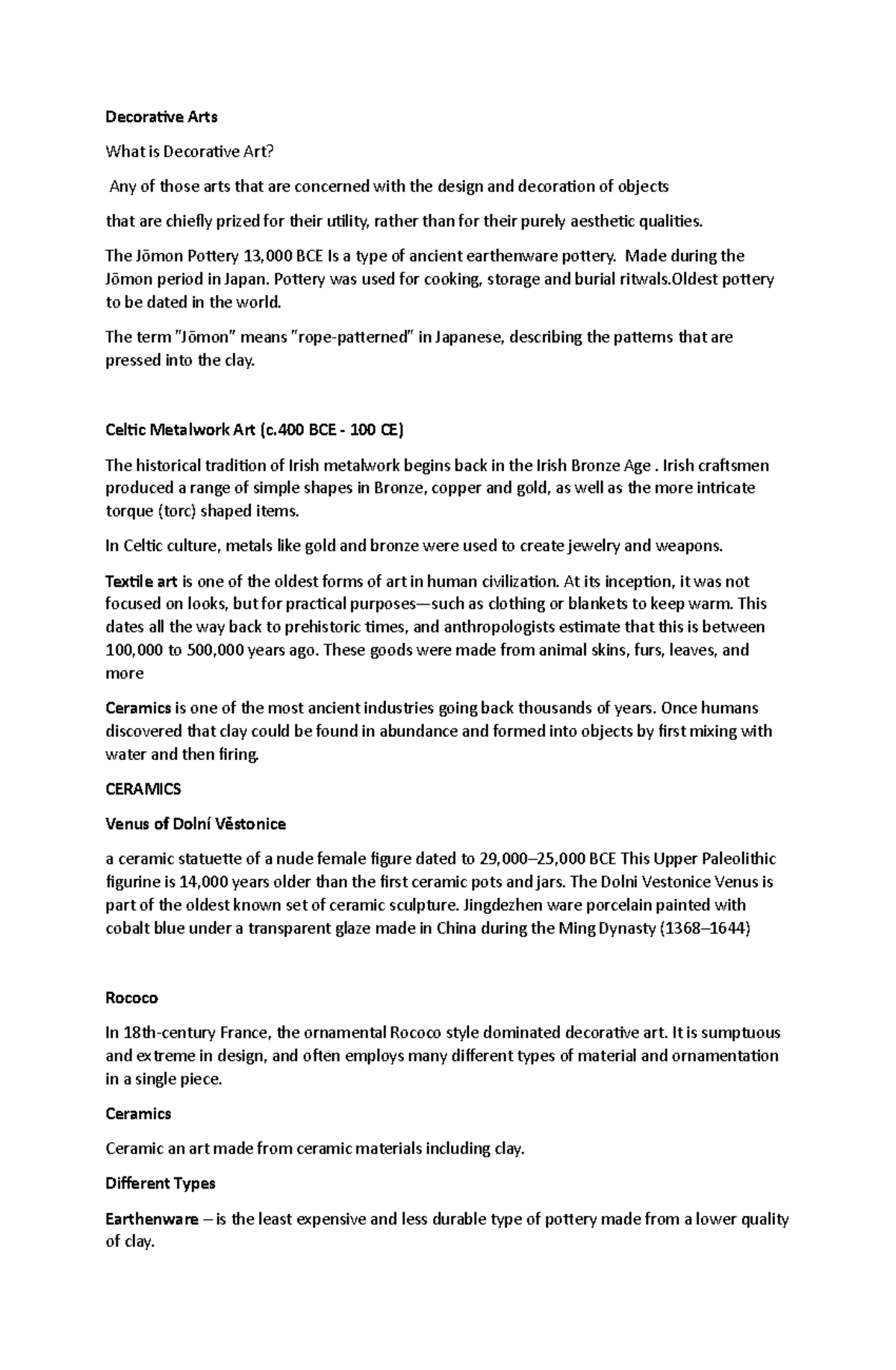 Decorative-Arts - Lecture notes about decorative arts - Decorative Arts ...