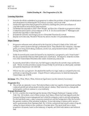 HST 112 - GR #10 - The New Deal (Ch 24) - HST 112 M. Reznicek Name ...