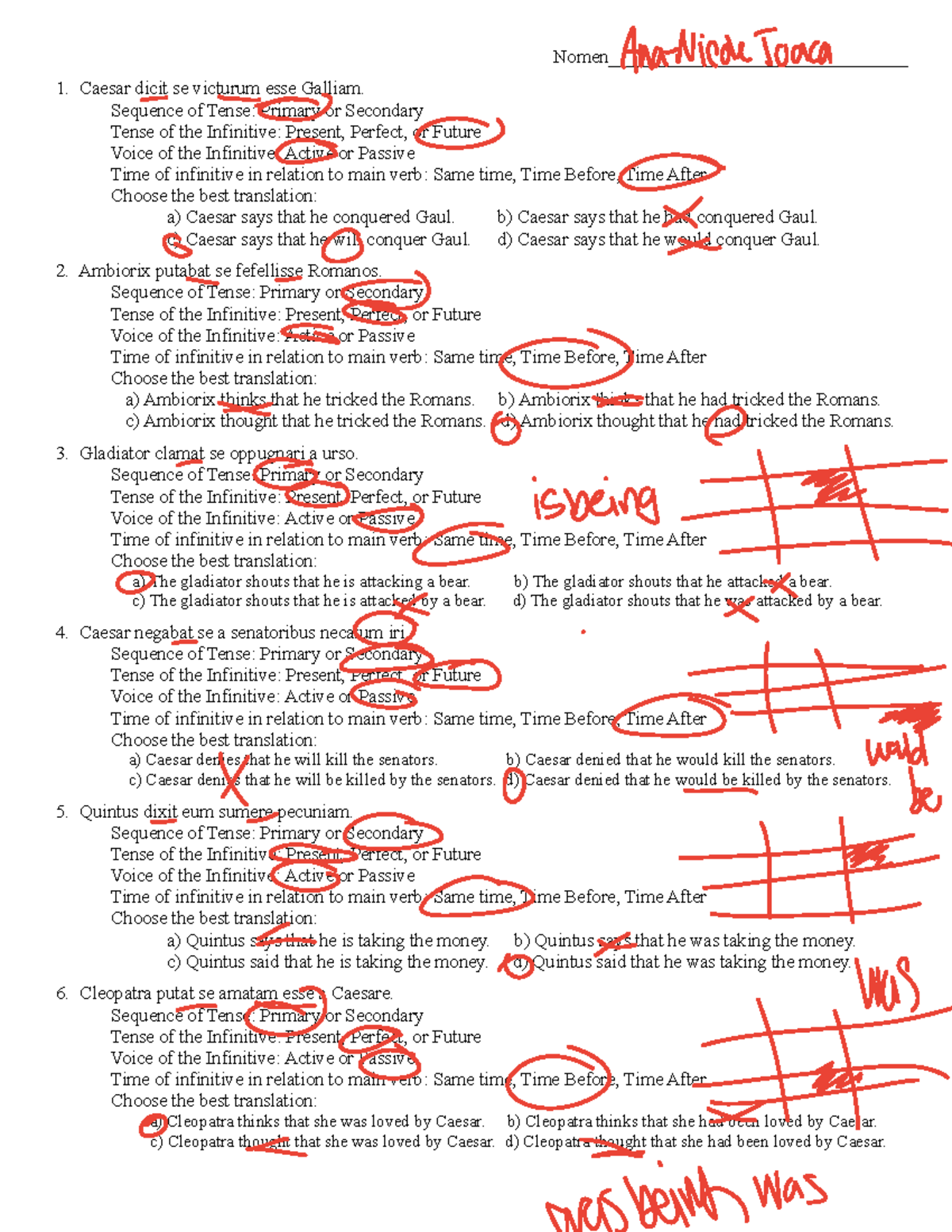 Indirect Statements Test - Nomen________________________________ 1 ...