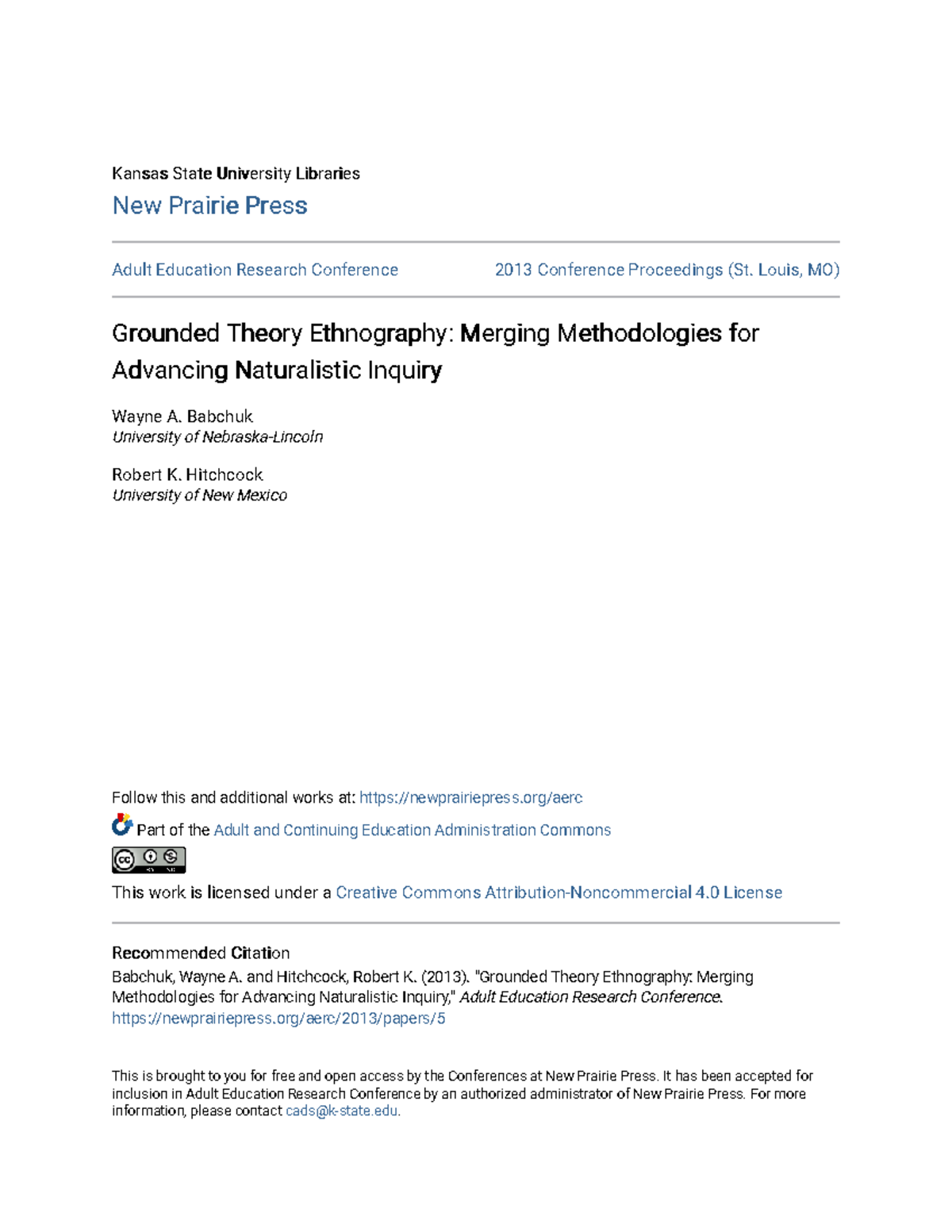 Grounded Theory Ethnography Merging Methodologies for Advancing ...