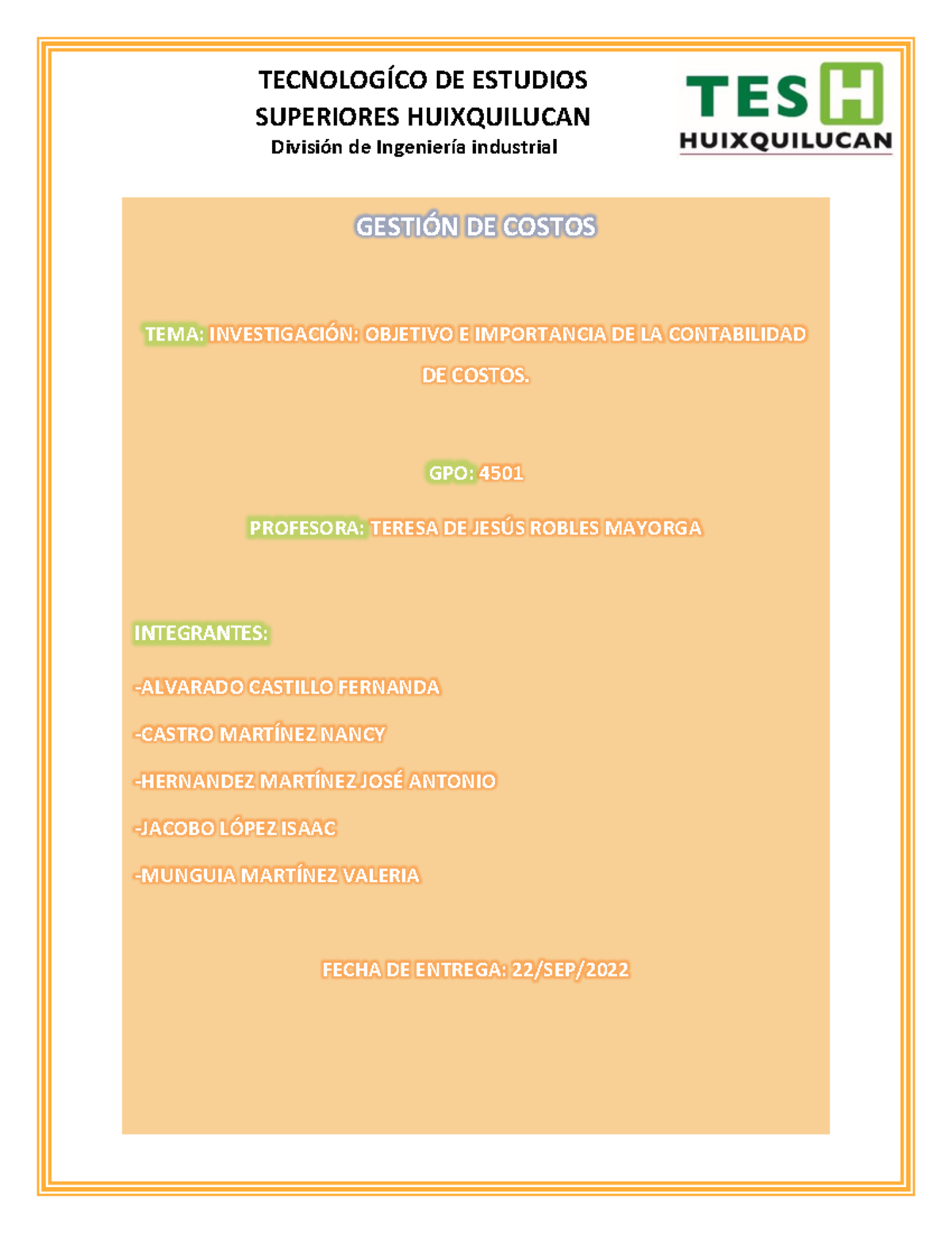 Importancia DE LA Contabilidad - GESTI”N DE COSTOS TEMA: INVESTIGACI”N: OBJETIVO E IMPORTANCIA ...