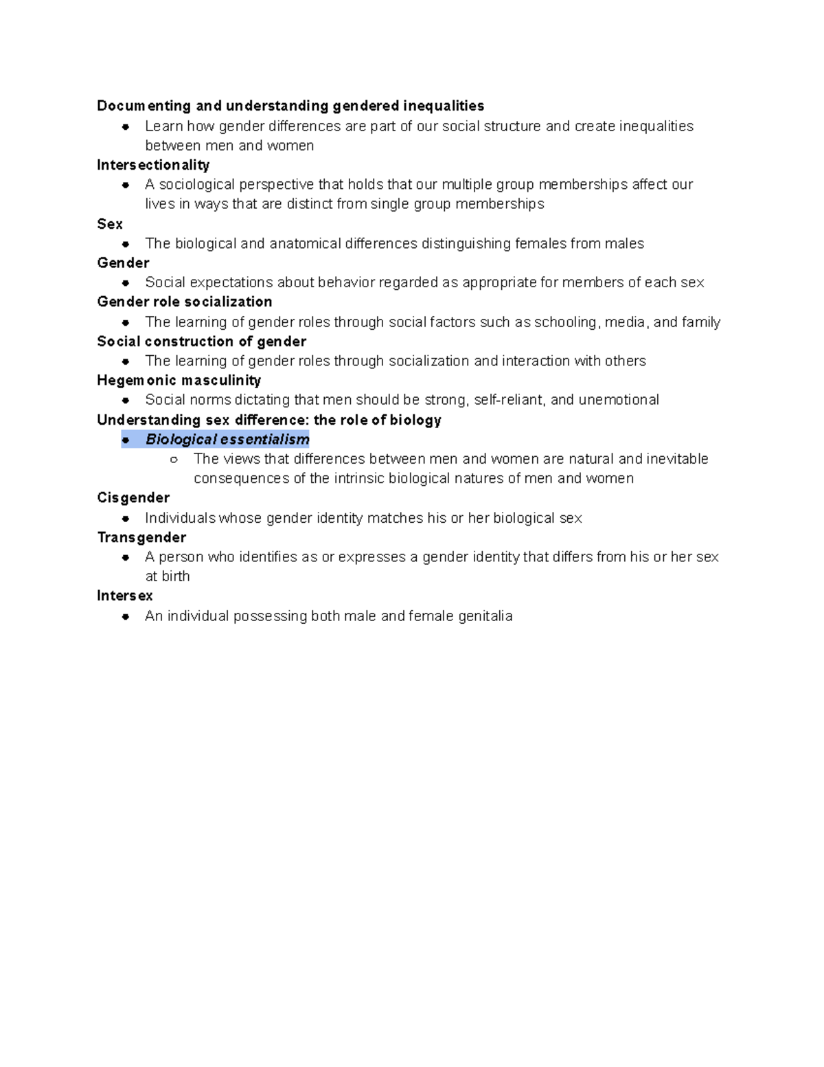 Sociology 101 chapter 10 gender inequality - Documenting and ...