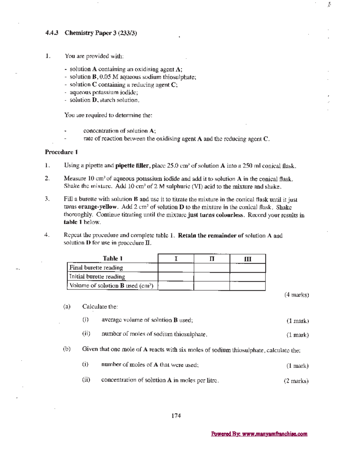 Chemistry pp3 quiz-2012 - Chemistry ii - Studocu