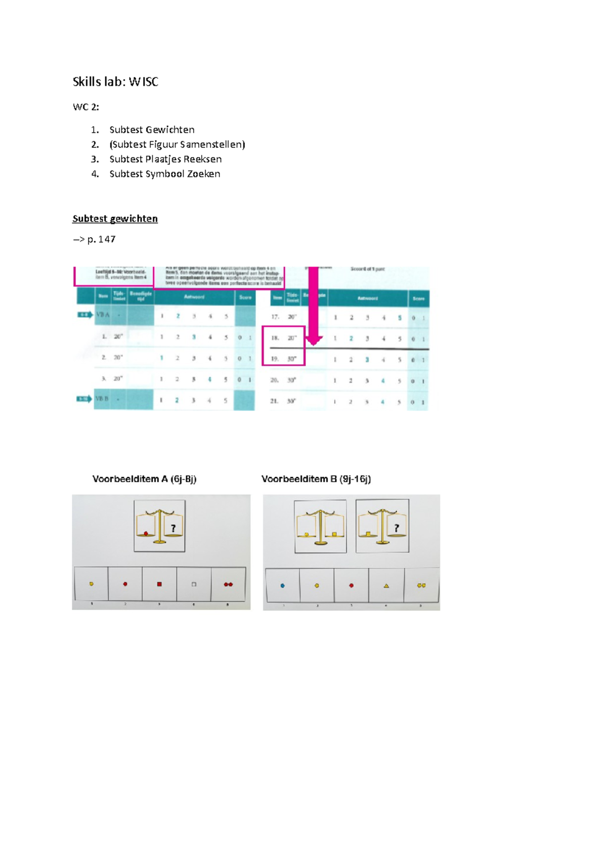 Skills lab WISC - WC 2 - Skills lab: WISC WC 2: Subtest Gewichten ...