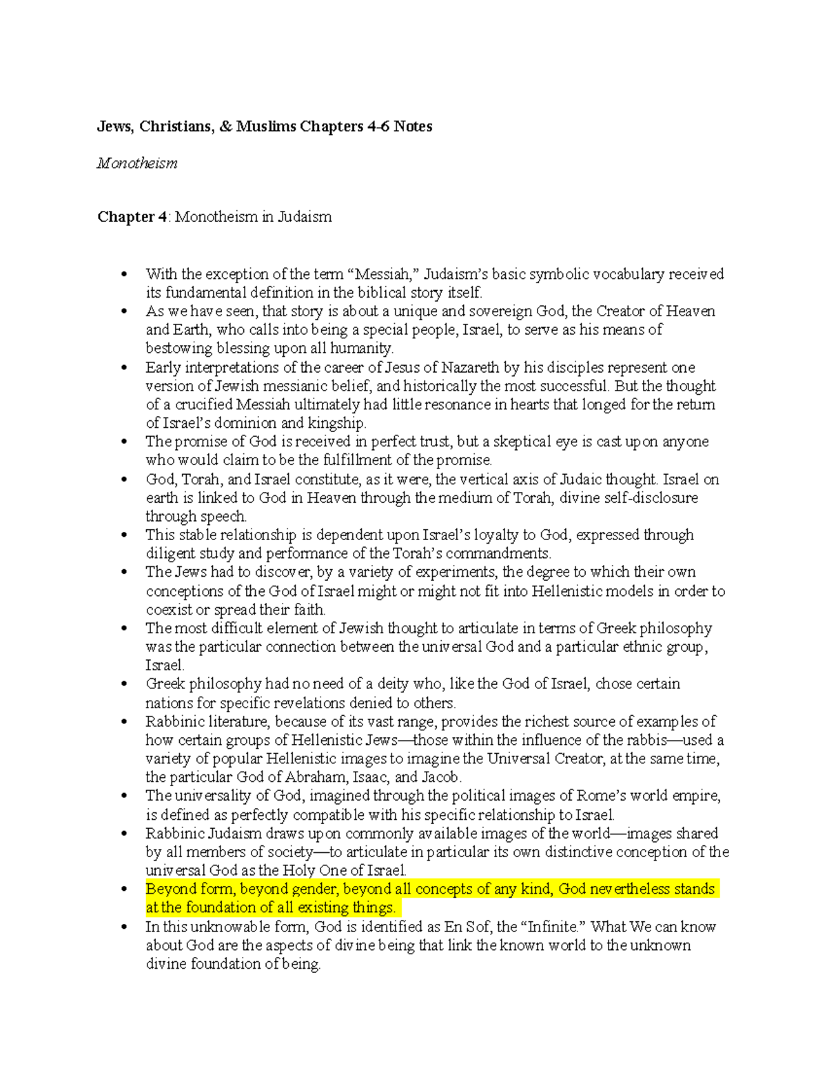 Jews Christians and Muslims Chapter 4-6 Notes - Jews, Christians ...