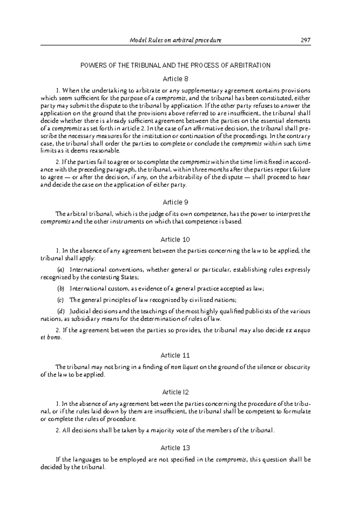 Book 1-105 - n/a - Model Rules on arbitral procedure 297 PowerS of the ...