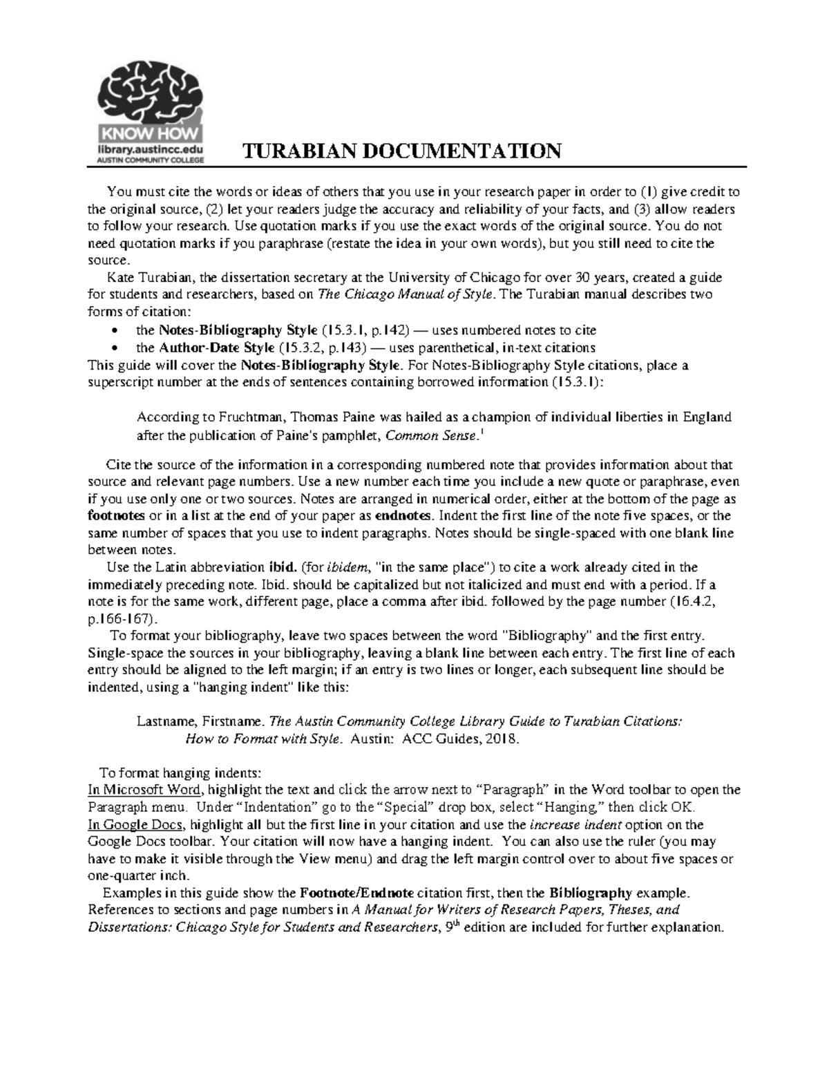 Turabian docguide - ES UNA GUIA DE ESTILO PARA REDACTAR ENSAYOS Y LIBROS CIENTIFICOS - TURABIAN ...