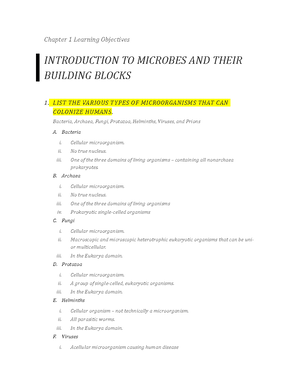 BIOL 440 Chapter 3 Learning Objectives - Chapter 3 Learning Objectives ...