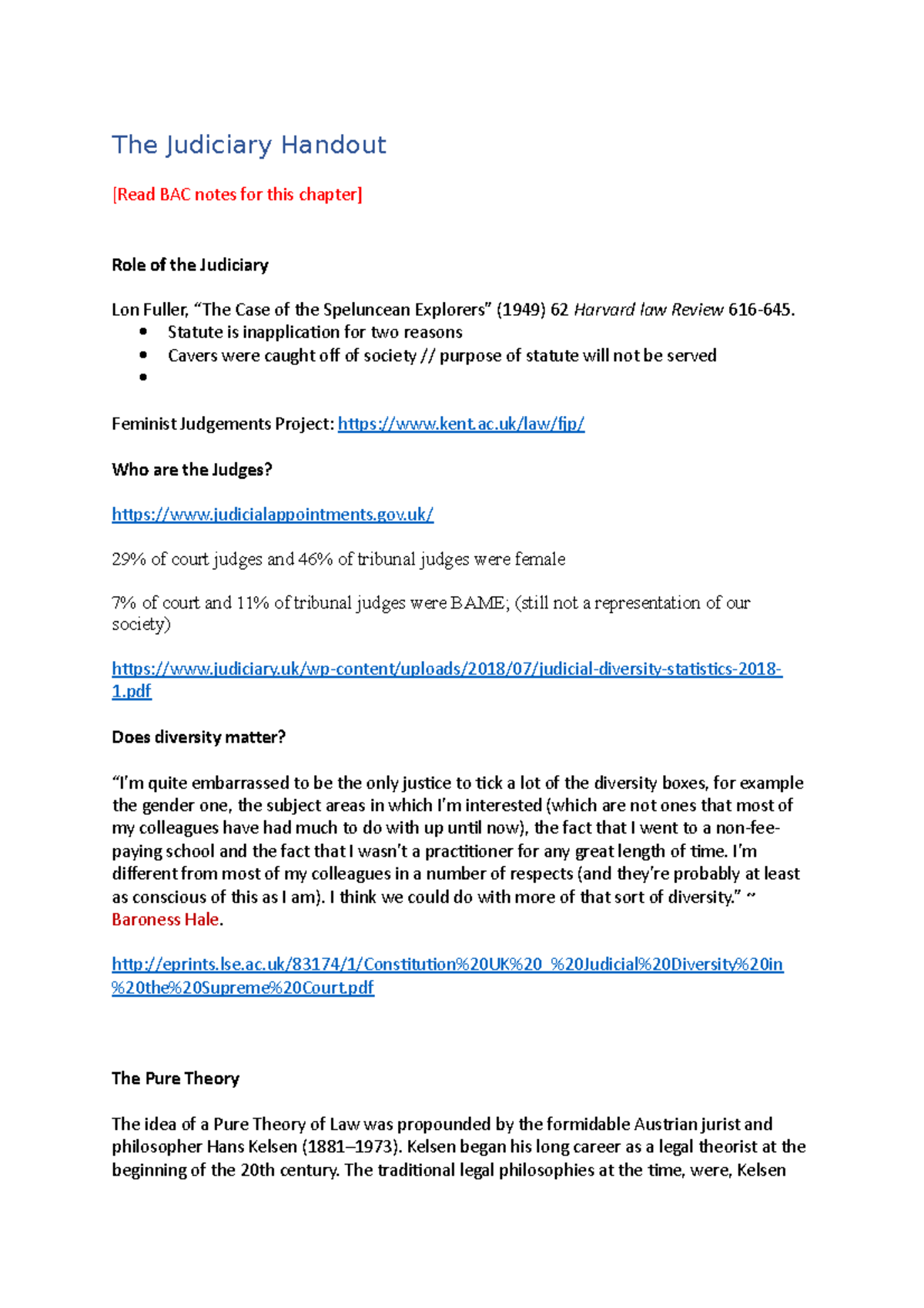 The Judiciary Handout - The Judiciary Handout [Read BAC notes for this ...